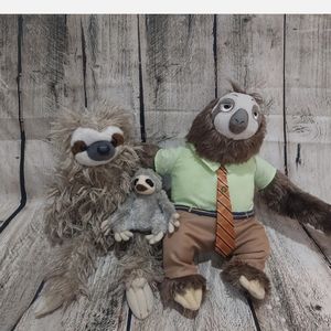 Disney | Toys | Plush Sloths Lot Of 3 Wild Republic Flash From Disneys ...